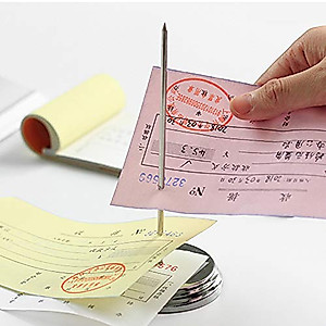 Bluecell pack of 2 stainless steel 6” Receipt bill paper note fork desk holder for restaurant bar