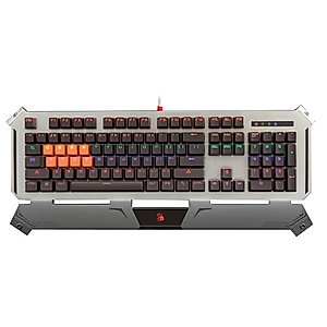 Bloody Gaming B740 Wired Optical Gaming Keyboard with Ergonomic Wrist Rest – Quiet & Satisfying Switch Keyboard - LED Backlit Illuminated Keys – Water/Splash Resistant - [Black Switches – LK Gen 1]
