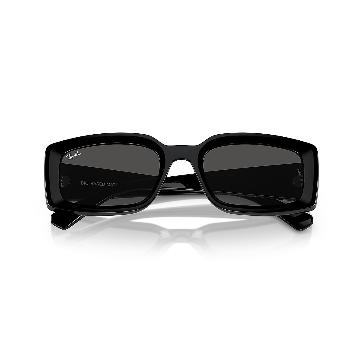 Ray-Ban Women's RB4395F Kiliane Low Bridge Fit Square Sunglasses, Black/Dark Grey, 54 mm