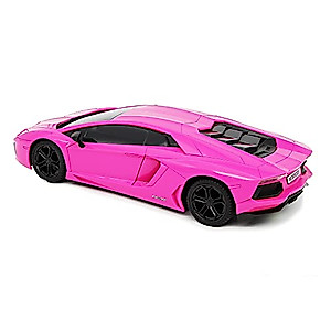 CMJ RC Cars Lamborghini LP700-4 Remote Control RC Car Officially Licensed 1:24 Scale Working Lights 2.4Ghz. Great Kids Play Toy Auto (Pink)