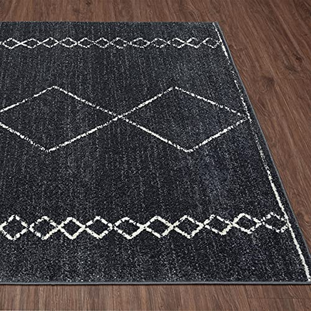 LUXE WEAVERS Daphnes Anthracite 5x7 Boho Moroccan Geometric Area Rug