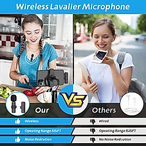 Wireless Lavalier Microphone for USB C Android Phone, Lapel Mic Wireless Clip on Mic for Phone Video Recording Live Stream Vlog YouTube TikTok
