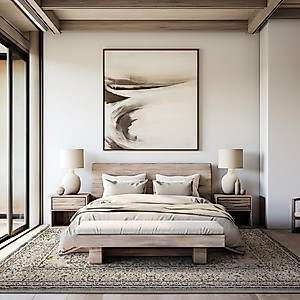 SunNewt Stain Resistant Washable Area Rug 9x12 Living Room Large Rugs Soft Faux Wool Non-Shedding Low-Pile Floor Carpet for Dining Laundry Room Bedroom Bed Side, Olive