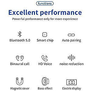 TBIIEXFL Headset Touch Function with Charging Box Stereo Headphones in-Ear Built-in Microphone Headphones Sports Subwoofer