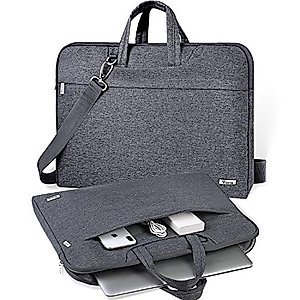 V Voova Laptop Bag Carrying Case 15 15.6 16 inch with Shoulder Strap, Slim Computer Sleeve Compatible for MacBook Pro 15/16, 15" Surface Laptop, Dell XPS 15, HP Asus Acer Lenovo Notebook, Grey