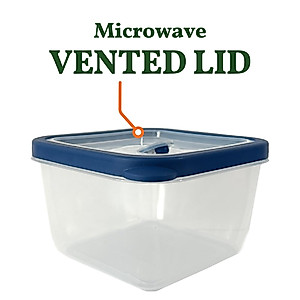 GODAGE 10-Piece Food Storage Containers with Vented Lids, Airtight and BPA Free, Stackable, Microwave, Freezer, and Dishwasher Safe (Blue)