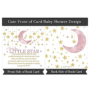 Twinkle Little Star Books for Baby Shower Cards, Invitation Inserts Girls Book Request, Bring Book Instead of Cards Poem, Cute Storybook-Theme Ideas, 25 Pack