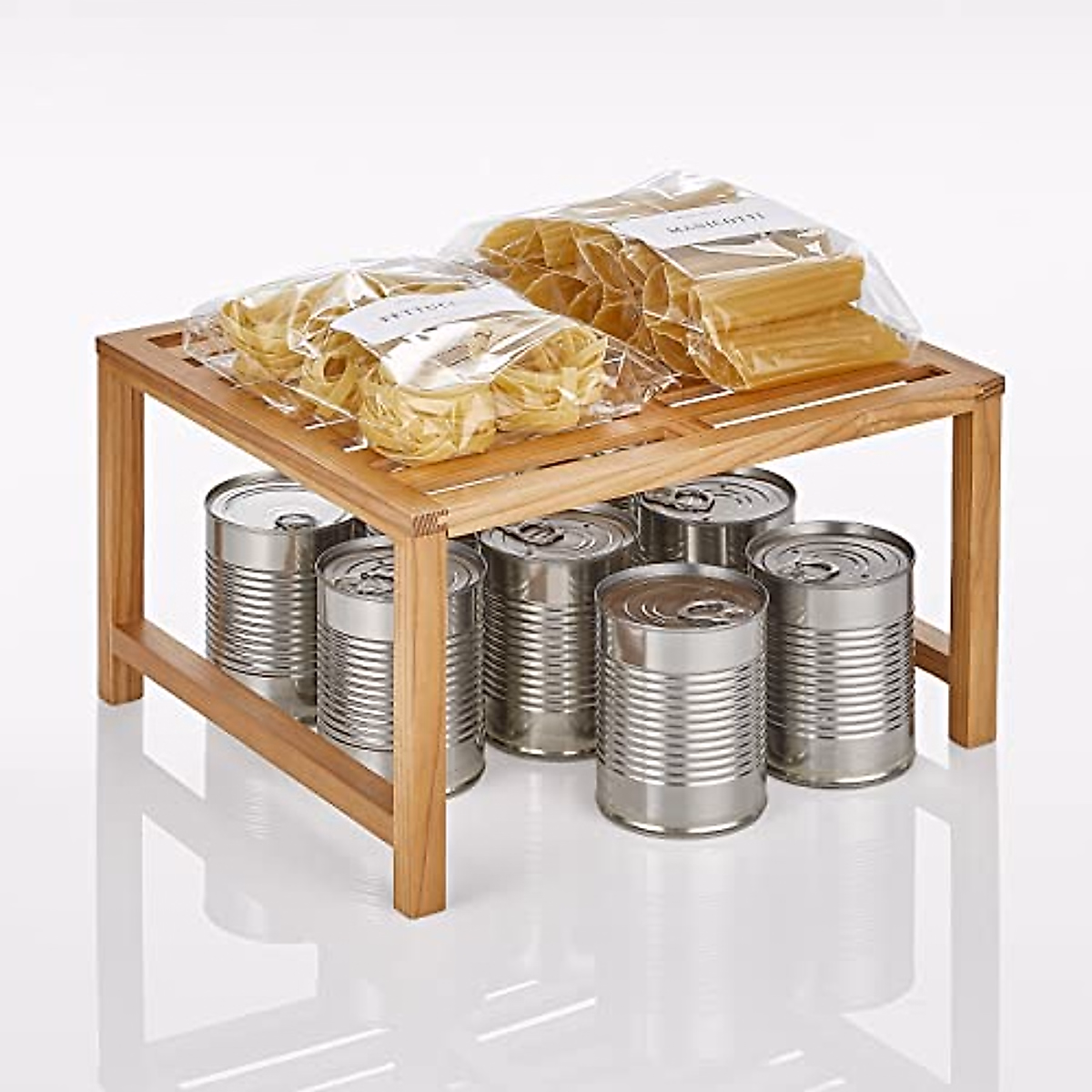 Nate Home by Nate Berkus Kitchen Cabinet Organizer Rack in Ash Wood - Pantry Shelf and Counter Organization and Storage from mDesign - 2 Pack, Natural