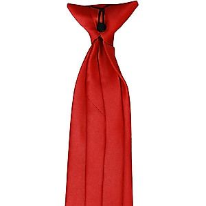 tiemart Clip-On Pre-tied Uniform and Everyday Wear Necktie (20 Inch, Red)