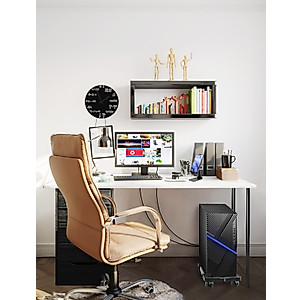 Seloom Computer Tower Stand, Desktop Stand, Adjustable Mobile CPU Stand with Rolling Caster wheels, PC Tower Stand Holder for Floor Carpet Gaming PC Case, Fits Home Office Under Desk, Black