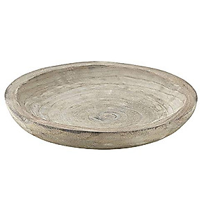Santa Barbara Design Studio Table Sugar Hand Carved Paulownia Wood Serving Bowl, Medium, Grey