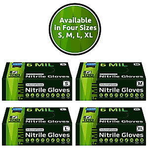 Inspire HEAVY DUTY 6Mil ORIGINAL Quality Stretch Nitrile Black Gloves Disposable Latex Free |Medical, Food, Mechanic, Tattoo