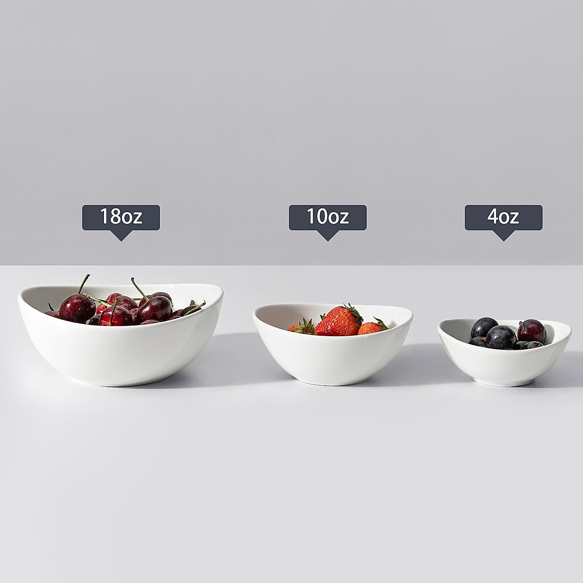 Sweese 10 Ounce Small Bowls and 4 Ounce Mini Bowls Set of 6, White