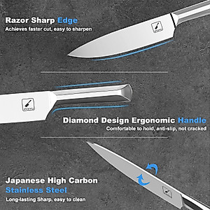 imarku Knife Set,16PC Premium Kitchen Knife Sets for Kitchen with Block,Japanese Stainless Steel Knife Block Set with Kitchen Sharpener,Dishwasher Safe (Brown)