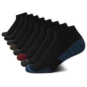 New Balance Boys' Socks - Performance Cushioned Quarter Socks (8 Pack), Size Large, Black