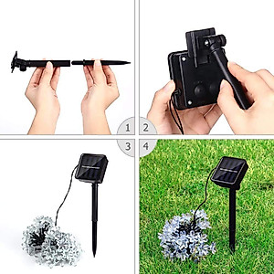 Solar Flower String Lights,AMZSTAR® 21ft 50 LED Peach Blossom Fairy Lights Indoor/Outdoor Decorative String Lights for Home Garden Patio Lawn Party and Weeding Decorations(White)