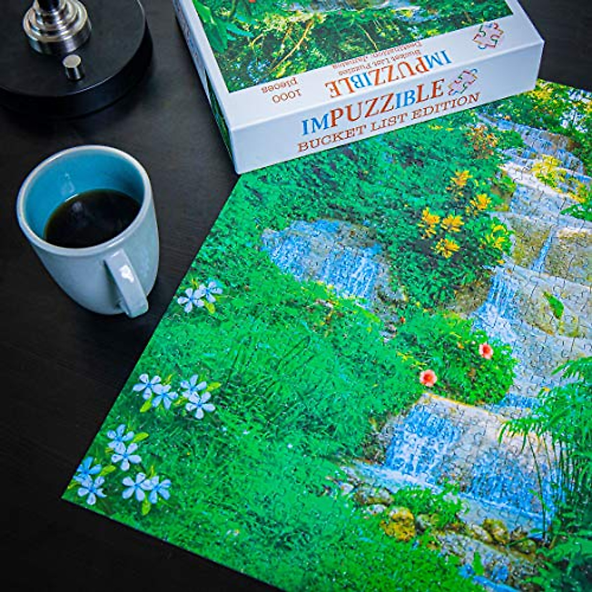 imPUZZibLE Puzzles - Jamaica Waterfall - Difficult 1000 Piece Jigsaw Puzzle for Adults, Teens, Kids - Hard - Best Pieces for Adult and Kids - Hobbies - Bucketlist Locations