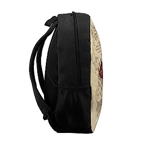 Map Simple Backpack Lightweight Cartoon Printed Bags Travel Computer Backpacks