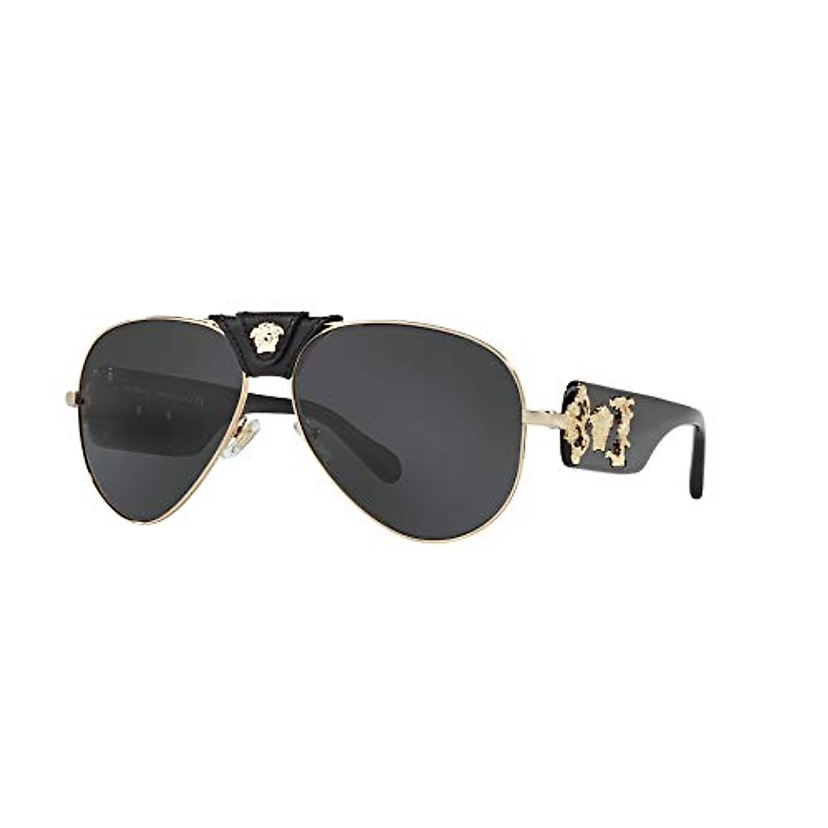 Versace Man Sunglasses Gold Frame, Dark Grey Lenses, 62MM
