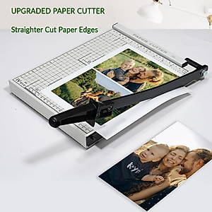 Optomni 12-Inch Paper Cutter, Heavy Duty Guillotine Paper Cutter with 10 Sheet Capacity, Ideal Paper Trimmer for Classroom, Cardstock, Art Projects, and Office Use