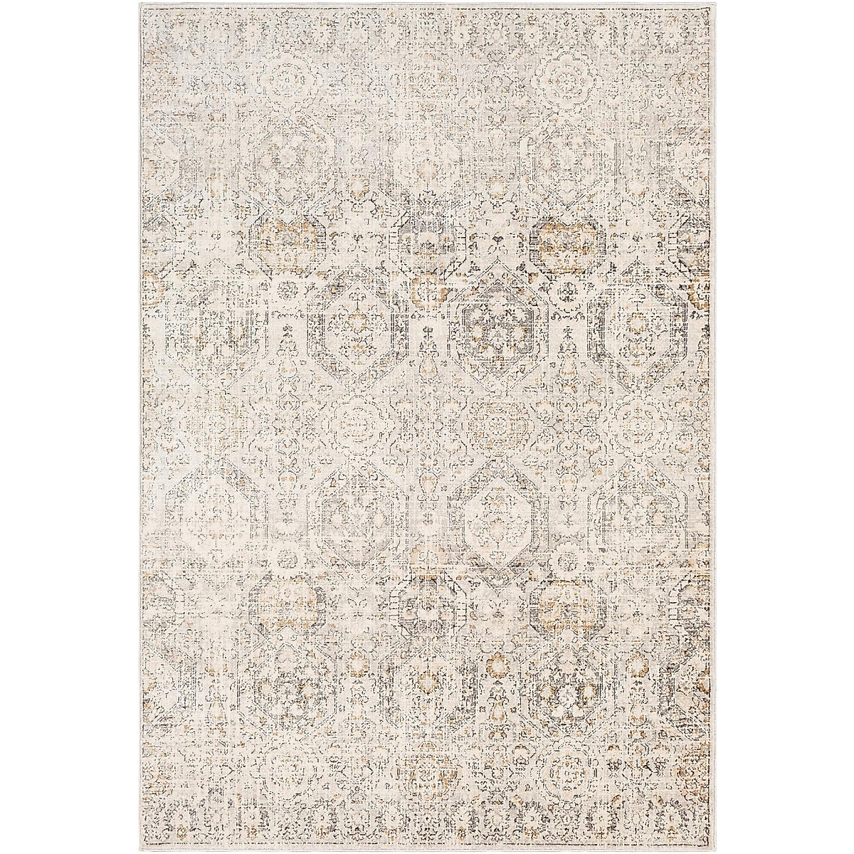 Mark&Day Area Rugs, 5x7 Geelbroek Traditional Tan/Ivory Area Rug, Beige Grey Black Carpet for Living Room, Bedroom or Kitchen (5'3" x 7'3")