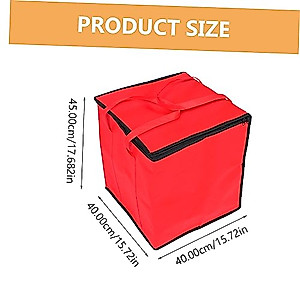 SOLUSTRE Catering Bag 1pc Portable Cooler Bag Water Resistant Tote Bag Portable Heating Lunch Box Foldable Tote Bag Insulated Shopping Bag Thermal Bag Take-out Insulated Bag Red