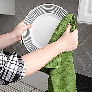 Ritz Royale Collection 100% Combed Terry Cotton, Highly Absorbent, Oversized Kitchen Towel Set, 28" x 18", 2-Pack, Solid, Cactus Green