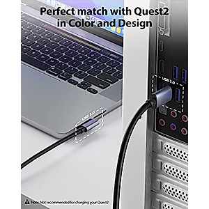 Amavasion Link Cable 16FT Compatible with Oculus/Meta Quest 2/Pro Accessories and PC/Steam VR,High Speed PC Data Transfer USB 3.0 to USB C Cable for VR Headset and Gaming PC(Black 16FT)