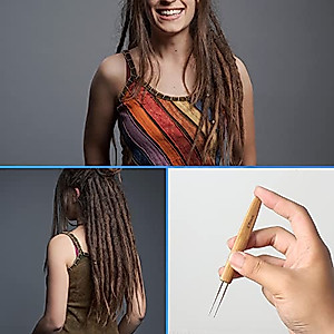 6PCS Dreadlock Crochet Needle for Dreadlocks, Durable 0.75mm Dreadlock Crochet Hooks for Hair with Interlocking Tool, Excellent for Maintaining Real Dread Loc