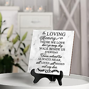 Sympathy Gifts for Loss of Loved One Funeral Plaques in Loving Remembrance Plaques with Plastic Stand Wooden Funeral Sympathy Present Memorial Sorry for Your Loss Plaque Sign in Memory of Loved One