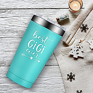 Fufandi Best Gigi Ever - Gigi Gifts for Grandma - Funny Christmas Gifts for New Grandma, Nana, Soon To Be Gigi, World's Best Gigi Tumbler Cup (20oz, Mint)