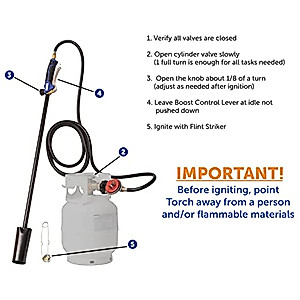 Flame King YSNPQ1000T 100,000 BTU Propane Torch Kit Heavy Duty Weed Burner, 10-ft Hose Regulator Assembly