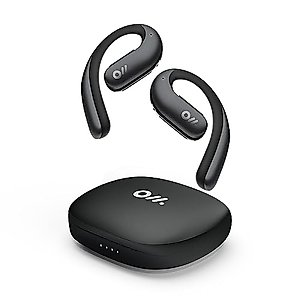 Oladance OWS Pro Open Ear Bluetooth Headphones with Multipoint Connection, Up to 58 Hours Playtime Air Conduction Headphones with Charging Case, Android&iPhone Compatible, Sound Black