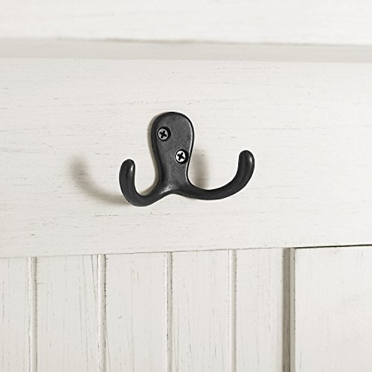 Crosley Furniture Seaside Hall Tree, Entryway Bench with Coat Rack and Shoe Cabinet, Distressed White