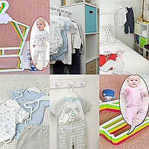 WellieSTR Economy White Children's Plastic Clothing Hanger Infant Frame Hangers - Pack of 10 - Size: S