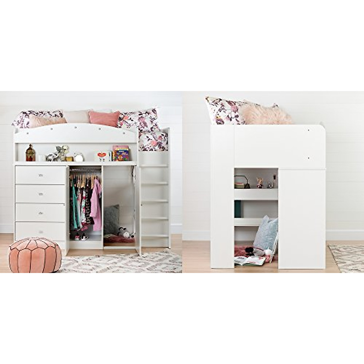 South Shore Tiara Loft Bed with Desk, Twin