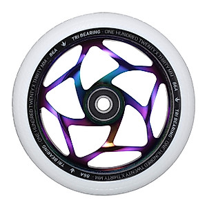 Envy Scooters 120mm/30mm TRI Bearing Wheels PAIR - Oil Slick/White