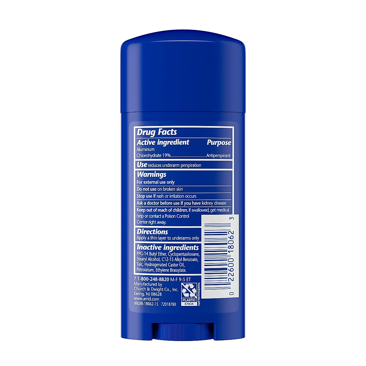 Arrid XX Solid Antiperspirant & Deodorant, Unscented, 2.6 Ounce (Pack of 2)