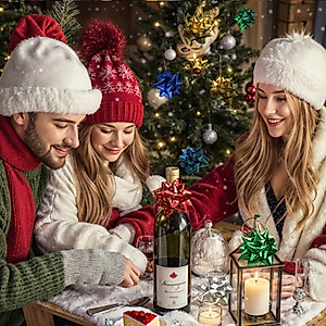 Shindel Christmas Gift Bow, 84PCS Holiday Bow Set Christmas Print Bows for Christmas decoration, Gift Basket, 3-4 inches