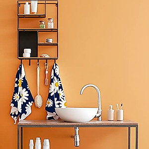 Hand Towel 2 Pack Fingertip Towel Face Towel Small Daisy Floral Flowers Country Garden Kitchen Tea Bar Dish Cloths Absorbent Dry Shower Towel