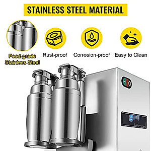 Happybuy Milk Tea Shaker Double Frame Milk Tea Shaking Machine 400r per Minute Stainless Steel Auto Tea Milk Making Machine for Boba Milk Tea