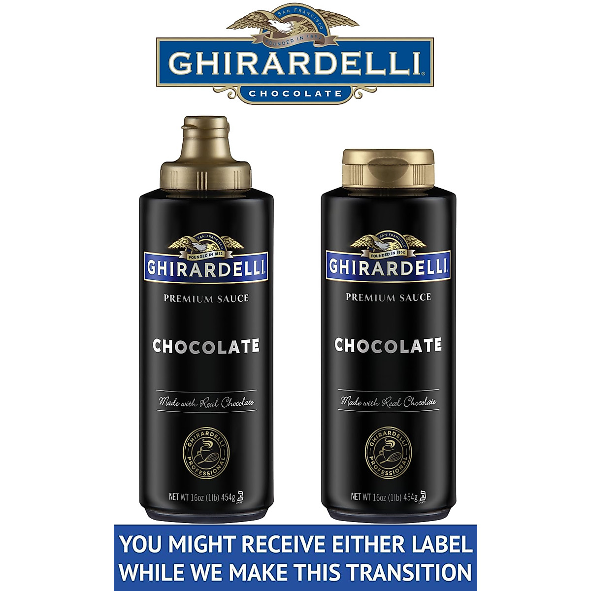 Ghirardelli Chocolate and Caramel Sauces 16 oz Squeeze Bottles