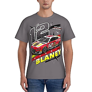 Ryan Blaney 12 Men's T-Shirt Crewneck T-Shirt Tight Sport Short Sleeve Classic Printing Performance