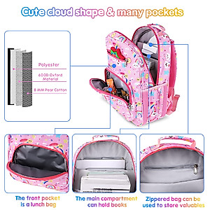 JoyLEME Backpack for Girls Kids, Ideal Kids Rainbow Clouds School Backpack Casual Daypack, Waterproof Preschool Kindergarten Elementary Large Capacity Schoolbag Teen Girls Valentine's Day Gifts（12L）