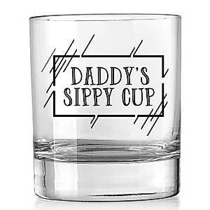 Daddy’s Sippy Cup Whiskey & Beer Glass Gift Set - Funny New Dad Gifts for First Time Parents - Unique Christmas, Fathers Day, or Birthday Gift for Expecting Father