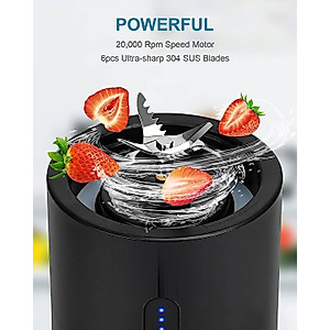 Black Portable Blender, 1-pack, 530 ml (17.90oz)