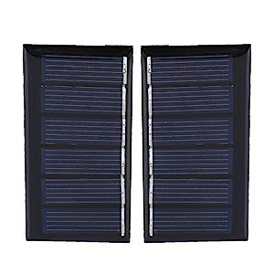 ASHATA Solar Panel,2Pcs Polycrystalline Silicon Solar Panel Portable 3V 80mA Small Mini Solar Panels for DIY Battery Power Charger Module,67.5x34.5mm