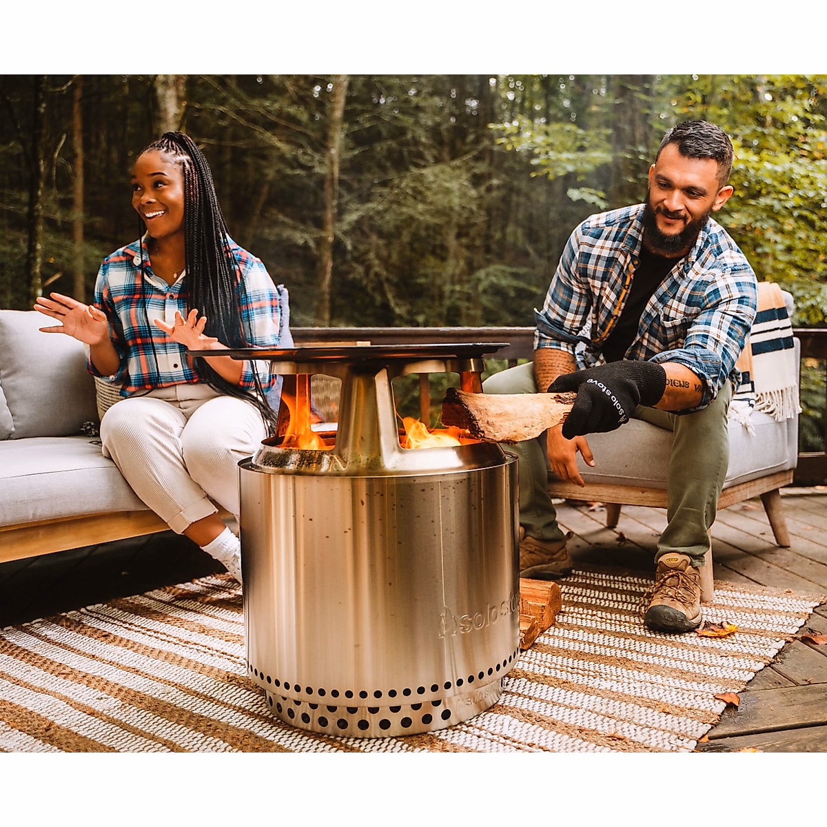 Solo Stove Bonfire Cast Iron Grill Cooking Bundle 2.0 | Smokeless Fire Pit, Stand, Grill & Hub, Wood Burning, Removable Ash Pan, Stainless Steel/Cast Iron, Height: 63 cm, Diameter: 44,5 cm, 20,3 kg