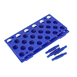 2 Pack 28 Well Centrifuge Tube Rack for 10ml/15ml Scientific Laboratory Plastic Tube Rack Holder Detachable Lab Test Tube Rack Orange/Blue