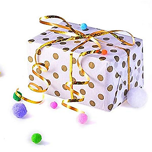 DNHCLL 5 mm Width Crimped Curling Ribbon Roll,100 Yard Metallic Golden Balloon Ribbons Strings for Parties, Festival, Florist, Crafts and Gift Wrapping.